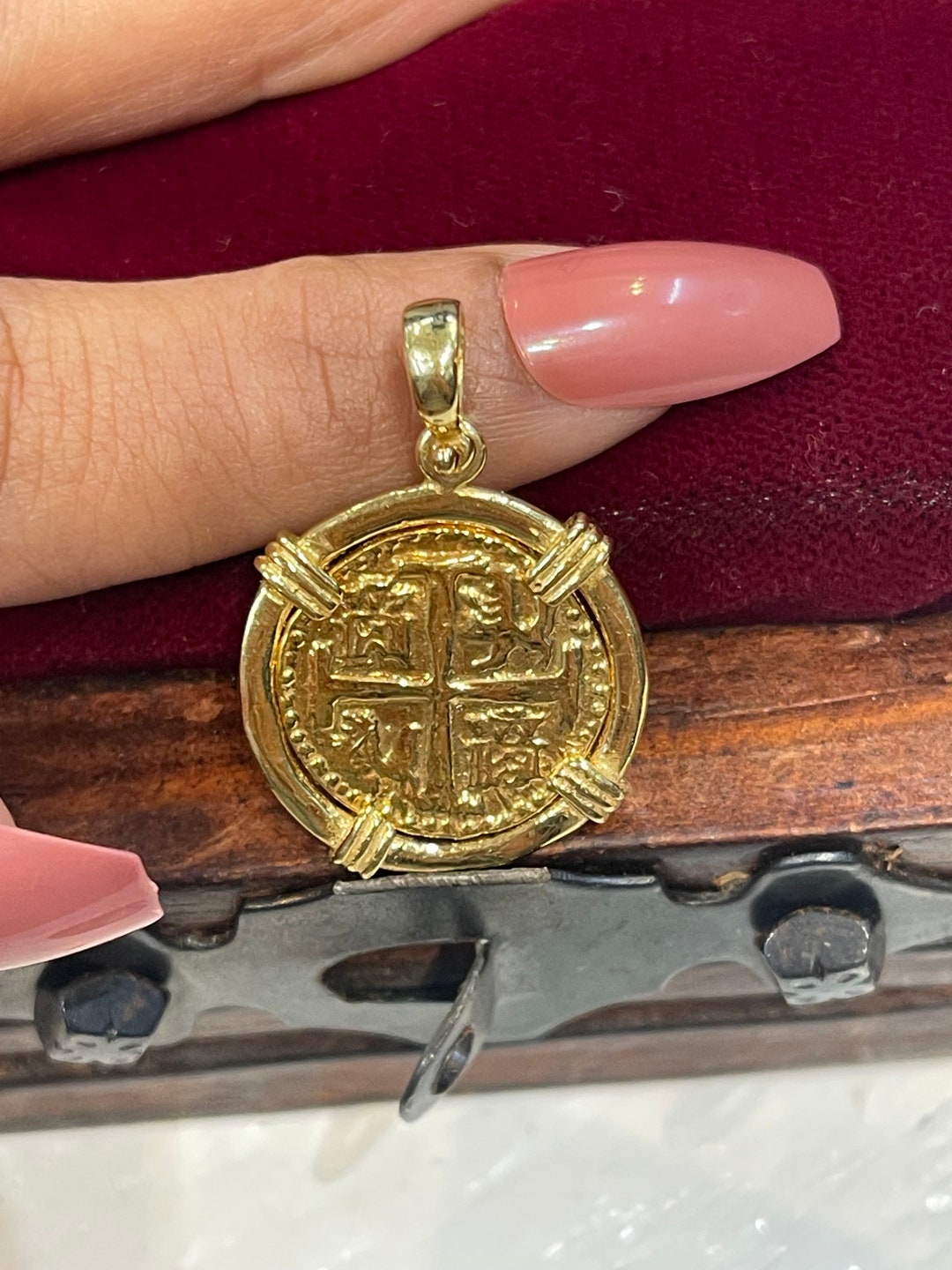 14k Solid Gold Atocha Shipwreck Treasure Mel Fisher Gold Coin Pendant ...