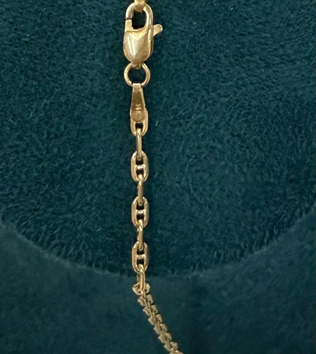 14 Solid Real Solid Gold Anchor Chain 2.4mm - Etsy