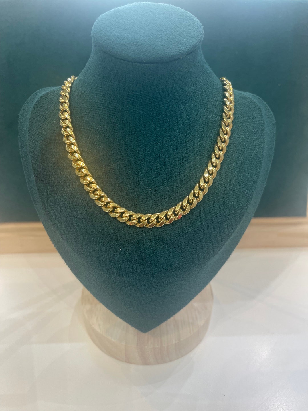 10k Real Gold Hollow Cuban Link Chain - Etsy