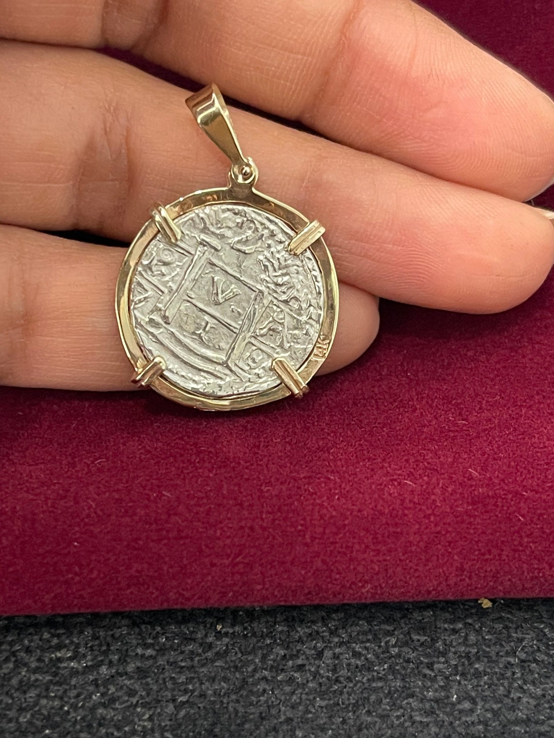 Atocha Shipwreck Coin Pendant in 14kt Solid Gold Bezel - Etsy