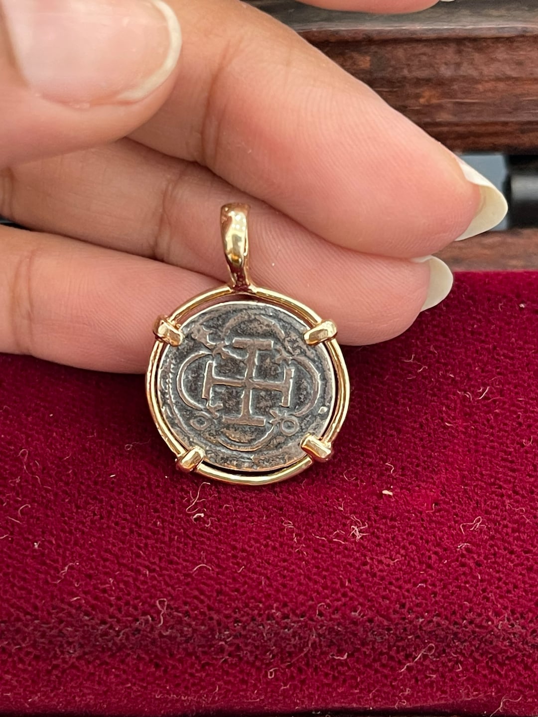 Gorgeous Atocha Shipwreck Coin Pendant in 14k Solid Gold Bezel Made ...