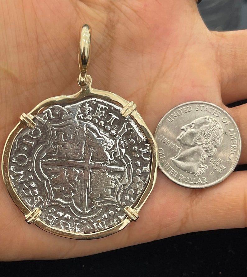 Atocha Shipwreck Treasure Mel Fisher Silver Coin Pendant in Solid 14k ...