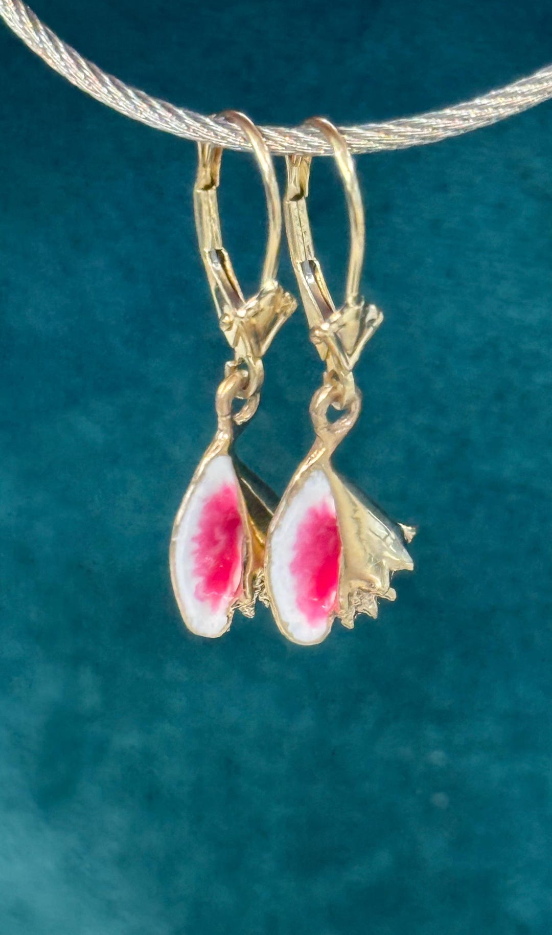 14k Real Gold Handmade Conch Shell Earrings - Etsy