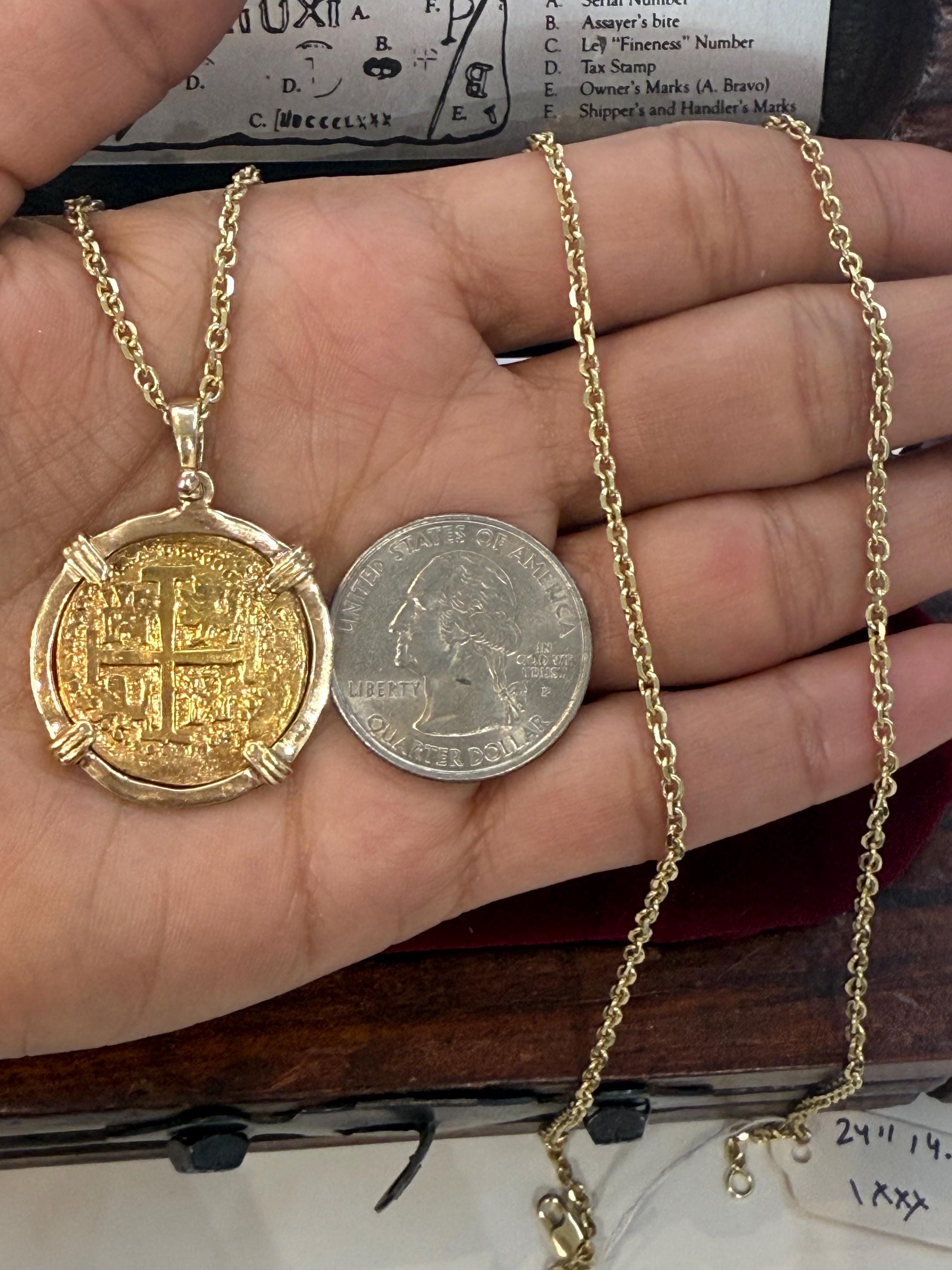 14k Gold Atocha Shipwreck Coin Pendant - Mel Fisher Treasure - Etsy