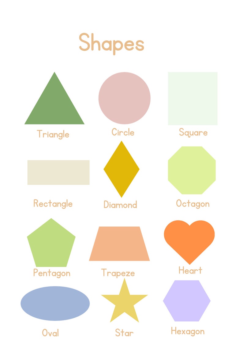 2D Shape Poster A4 - Etsy