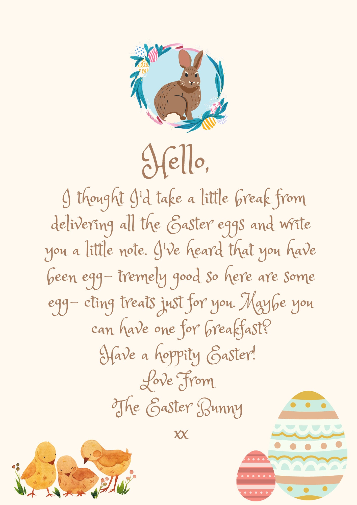 Letter From the Easter Bunny - Etsy