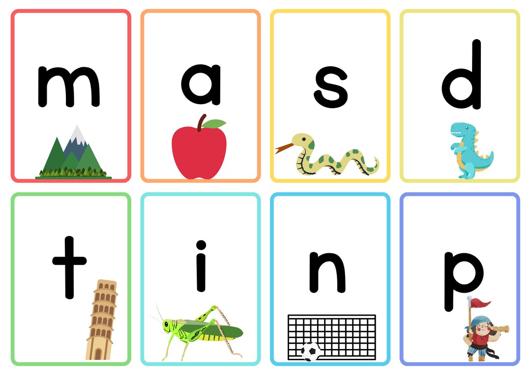 My First Phonics Flash Cards (set One) - Etsy