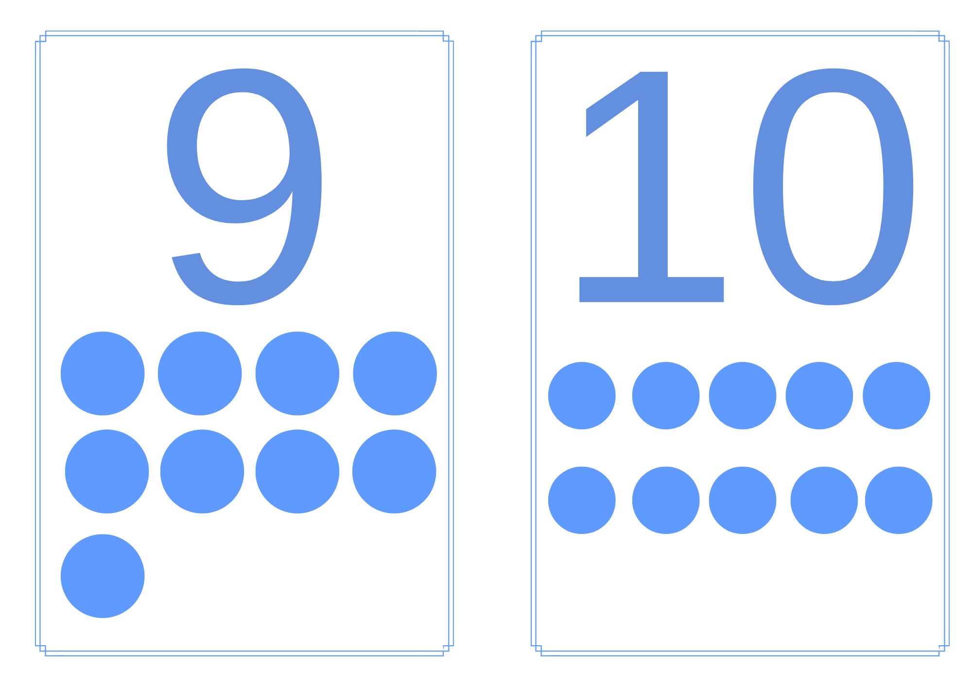 Simple 1-10 Number Cards With Dots - Etsy