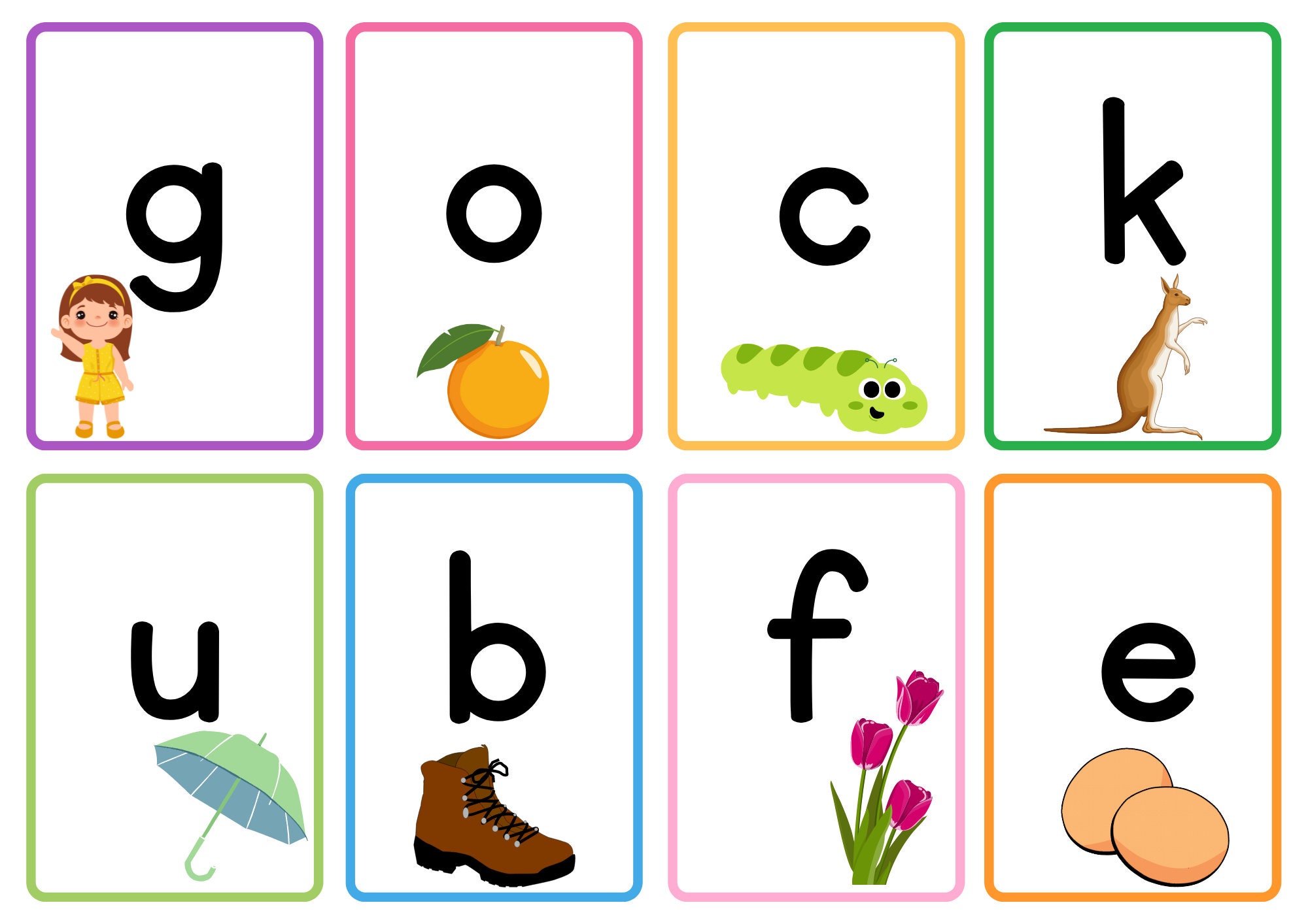 My First Phonics Flash Cards (set One) - Etsy