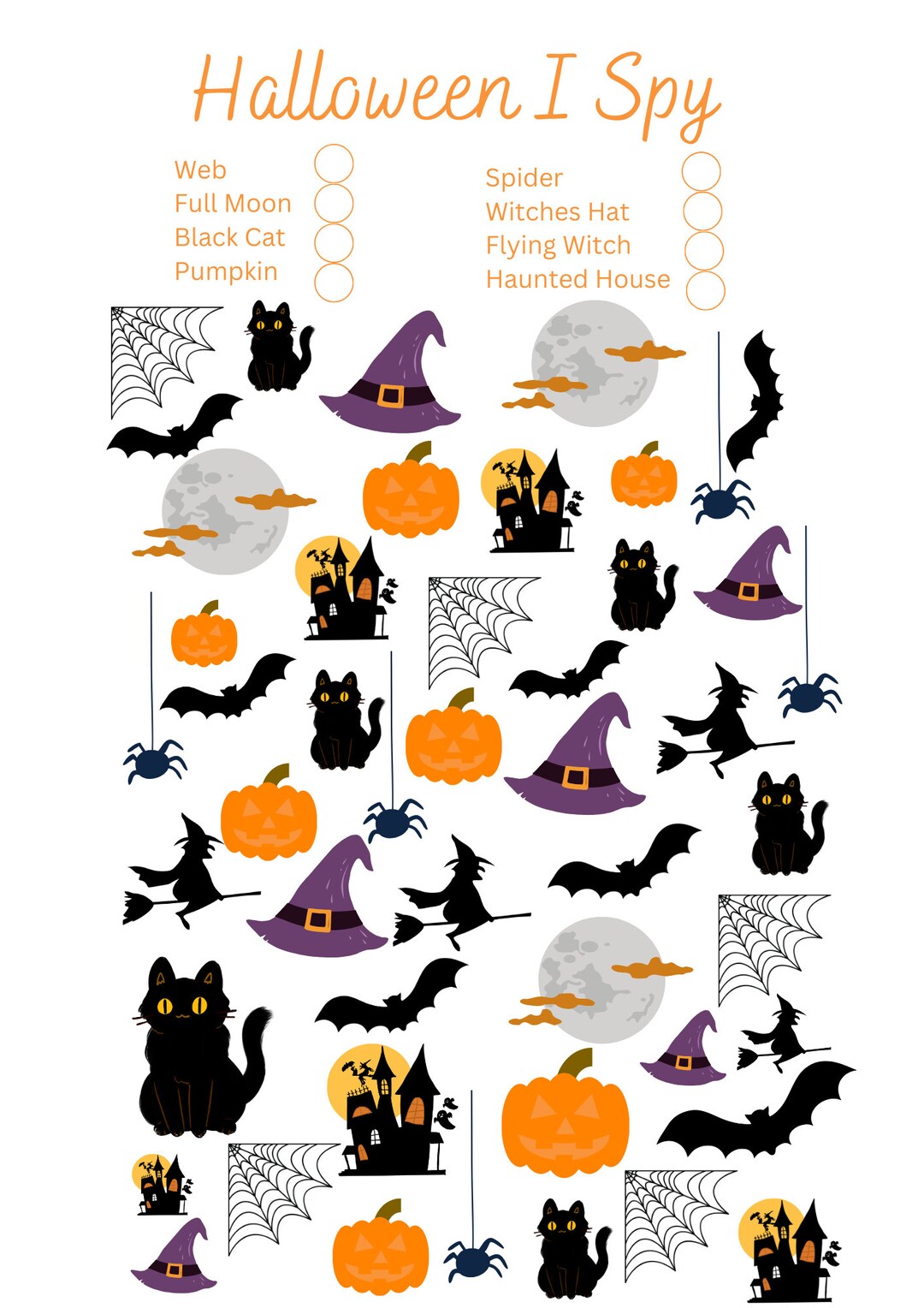 I Spy Halloween Activity Sheet - Etsy Australia