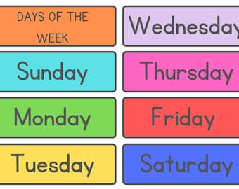 Boho Neutral Printable Days of the Week Classroom Management Digital ...