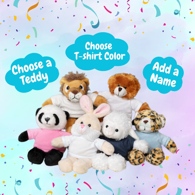 Personalized Custom Teddy Stuffed Animal Plushies Gift for Kids Plushie ...