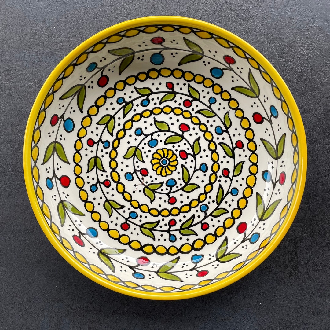 Large Yellow Fruit Bowl, Centerpiece - Etsy