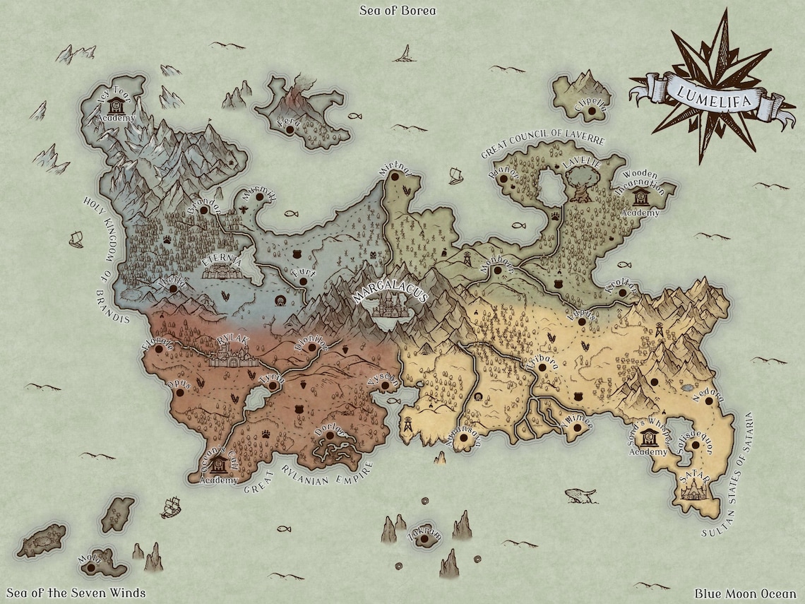Inkarnate Custom Parchment Style World Map for Dungeons and - Etsy