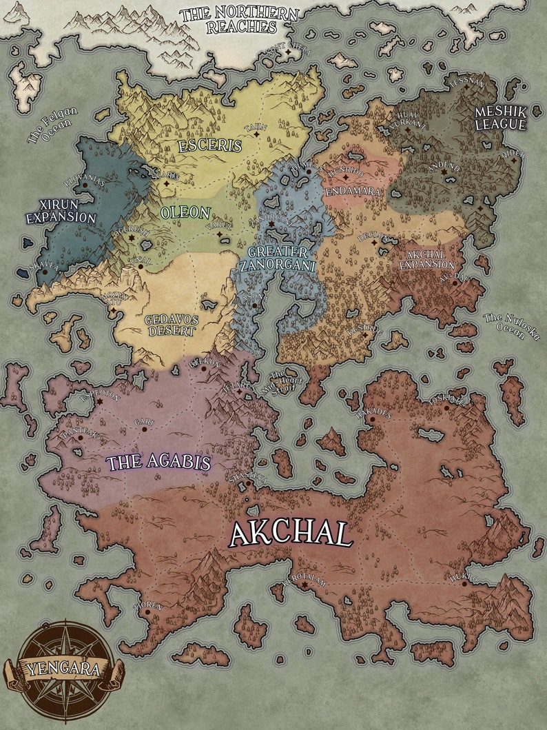 Inkarnate Custom Parchment Style World Map for Dungeons and - Etsy