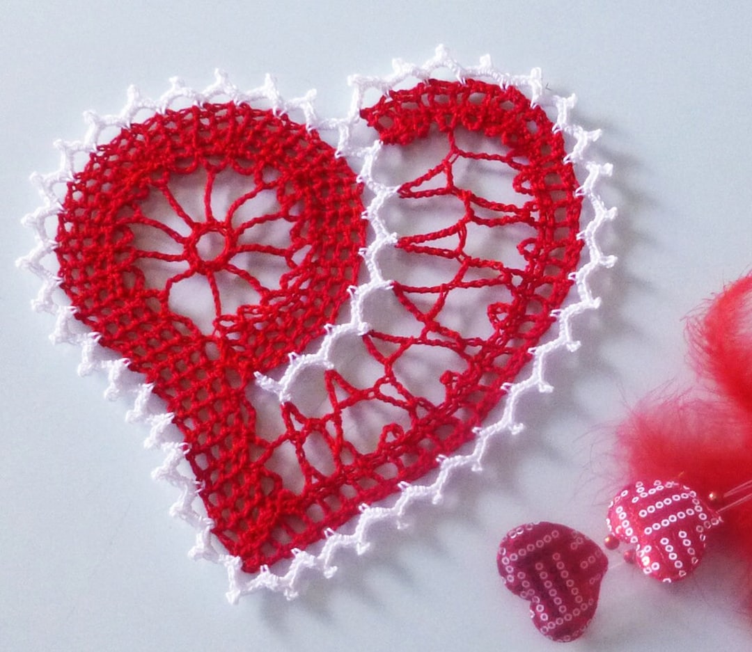 Lace Heart Doily 10 Crochet Pattern Valentine's Day: PDF English ...