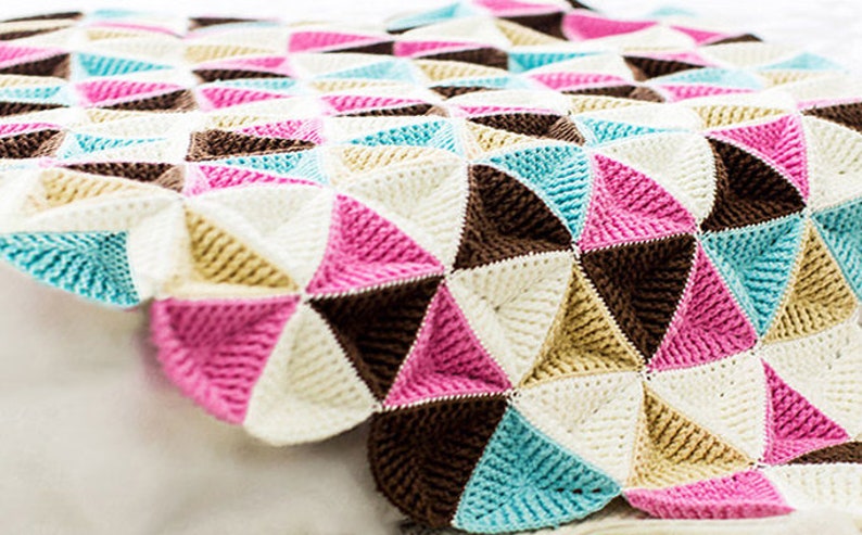 Triangle Crochet Pattern for 3D Blanket EN/DE/ES: Pdf Crochet Blanket ...