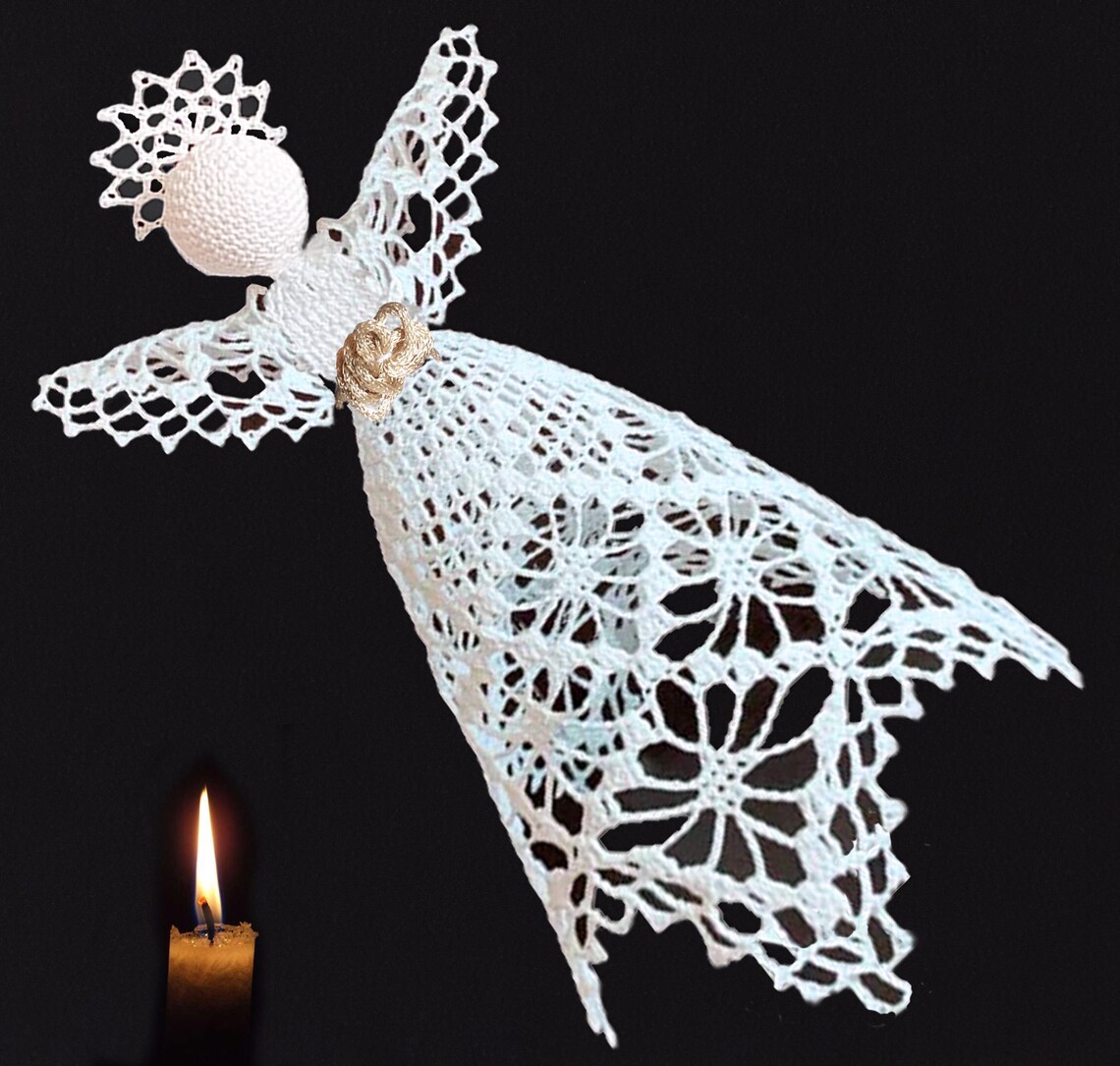 Crochet Pattern Angel Filet Lace EN/DE: PDF Lace Guardian Angel 11 ...