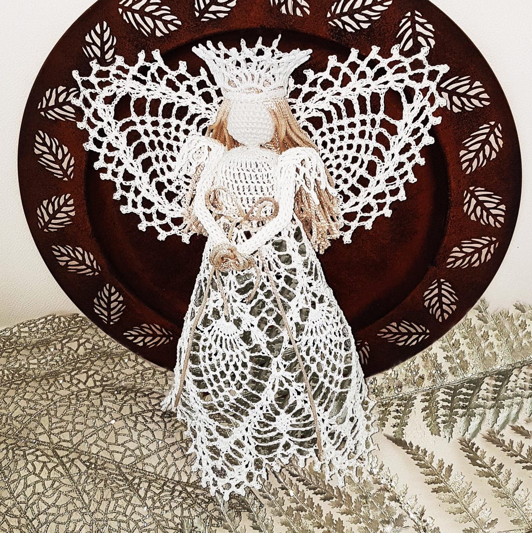 Angel Crochet Pattern EN/DE/ES: Pdf Lace Guardian Angel 12'', Angel ...