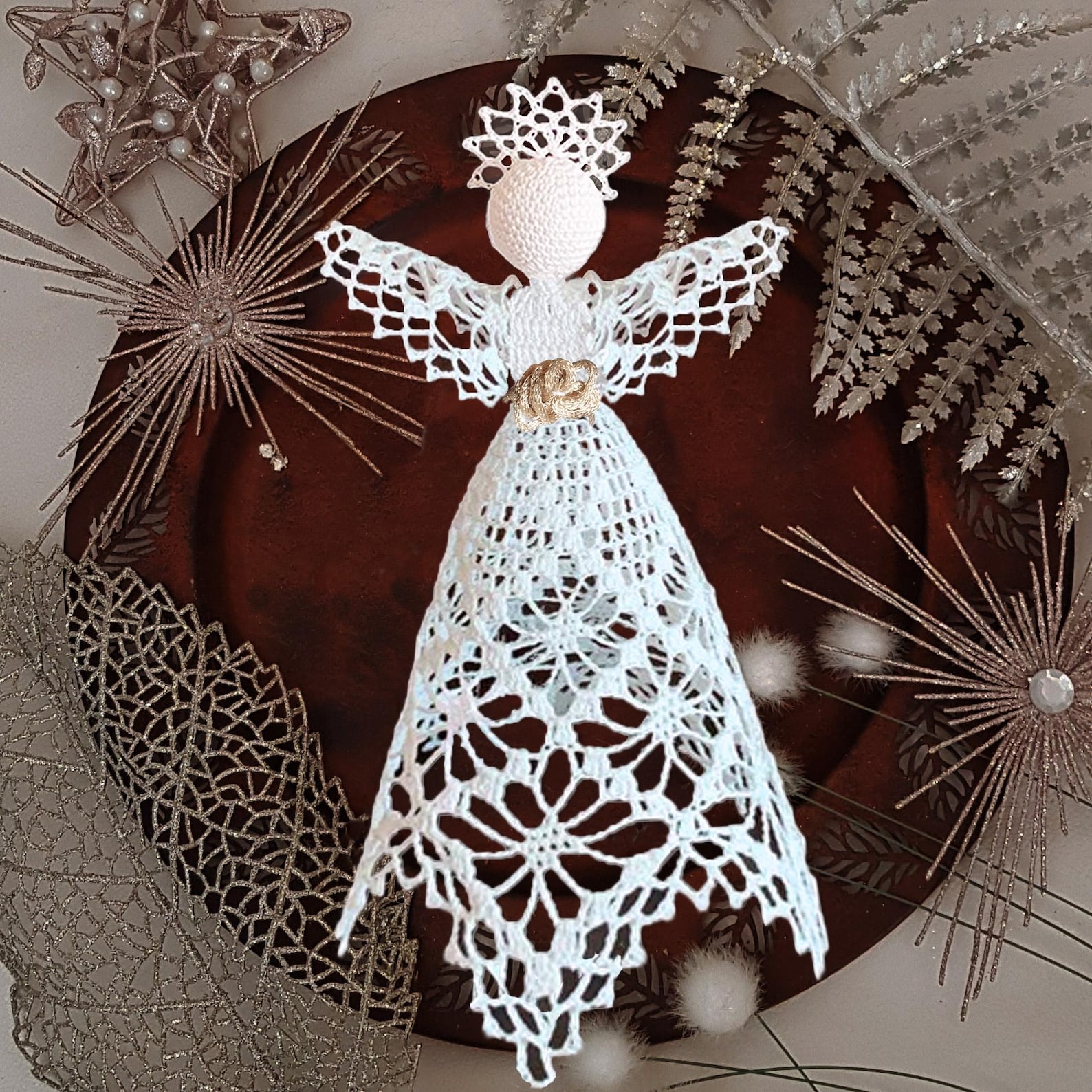 Crochet Pattern Angel Filet Lace EN/DE: PDF Lace Guardian Angel 11 ...