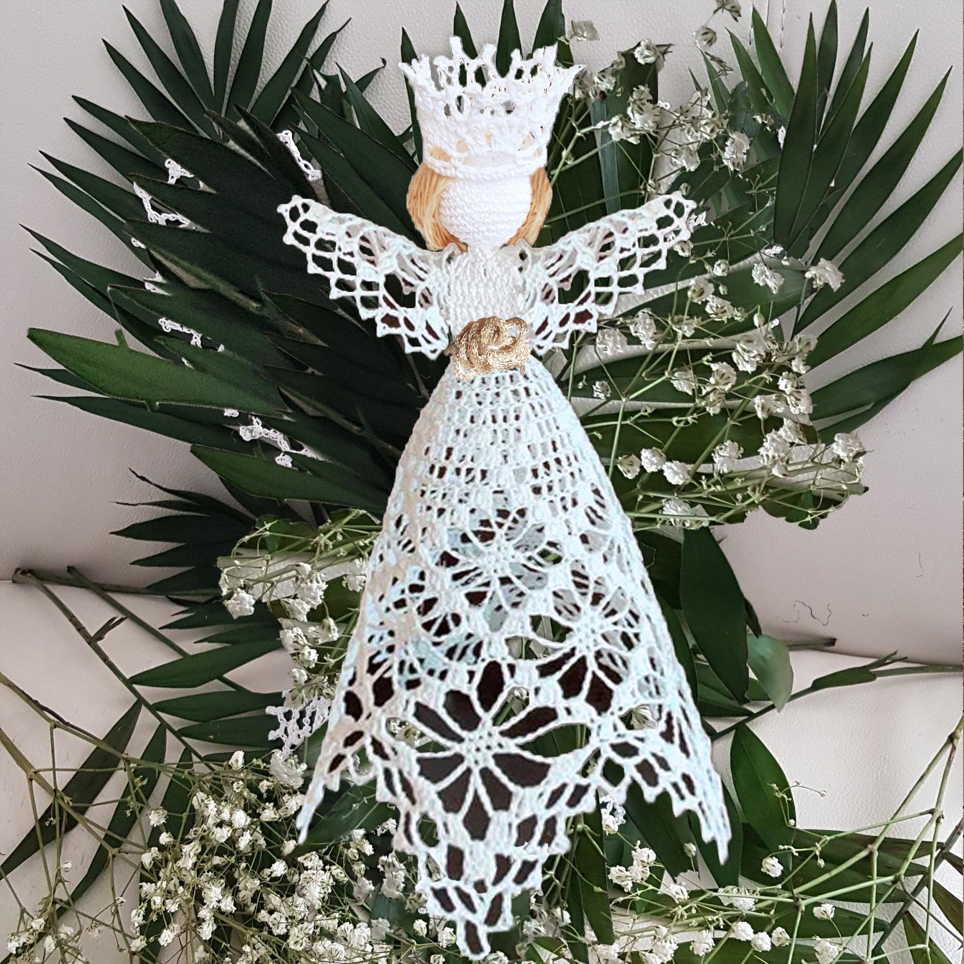 Crochet Pattern Angel Filet Lace EN/DE: PDF Lace Guardian Angel 11 ...