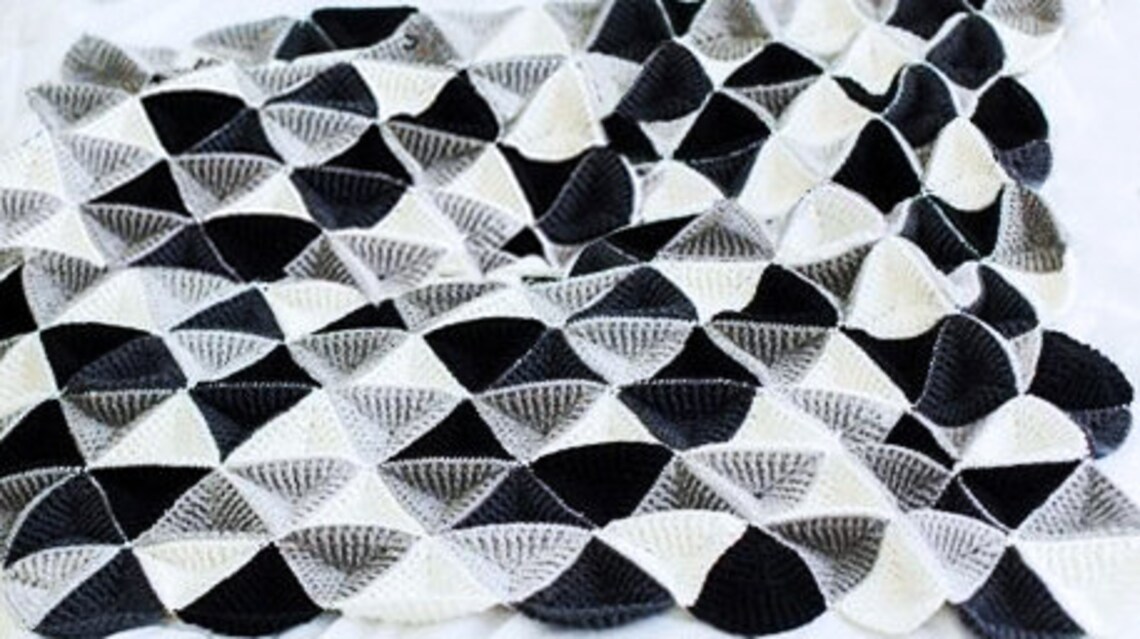 Triangle Crochet Pattern for a 3D Blanket EN/ES: PDF Home Decor Design ...