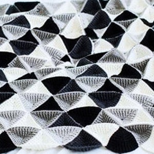 Triangle Crochet Pattern for a 3D Blanket EN/ES: PDF Crochet Blanket ...