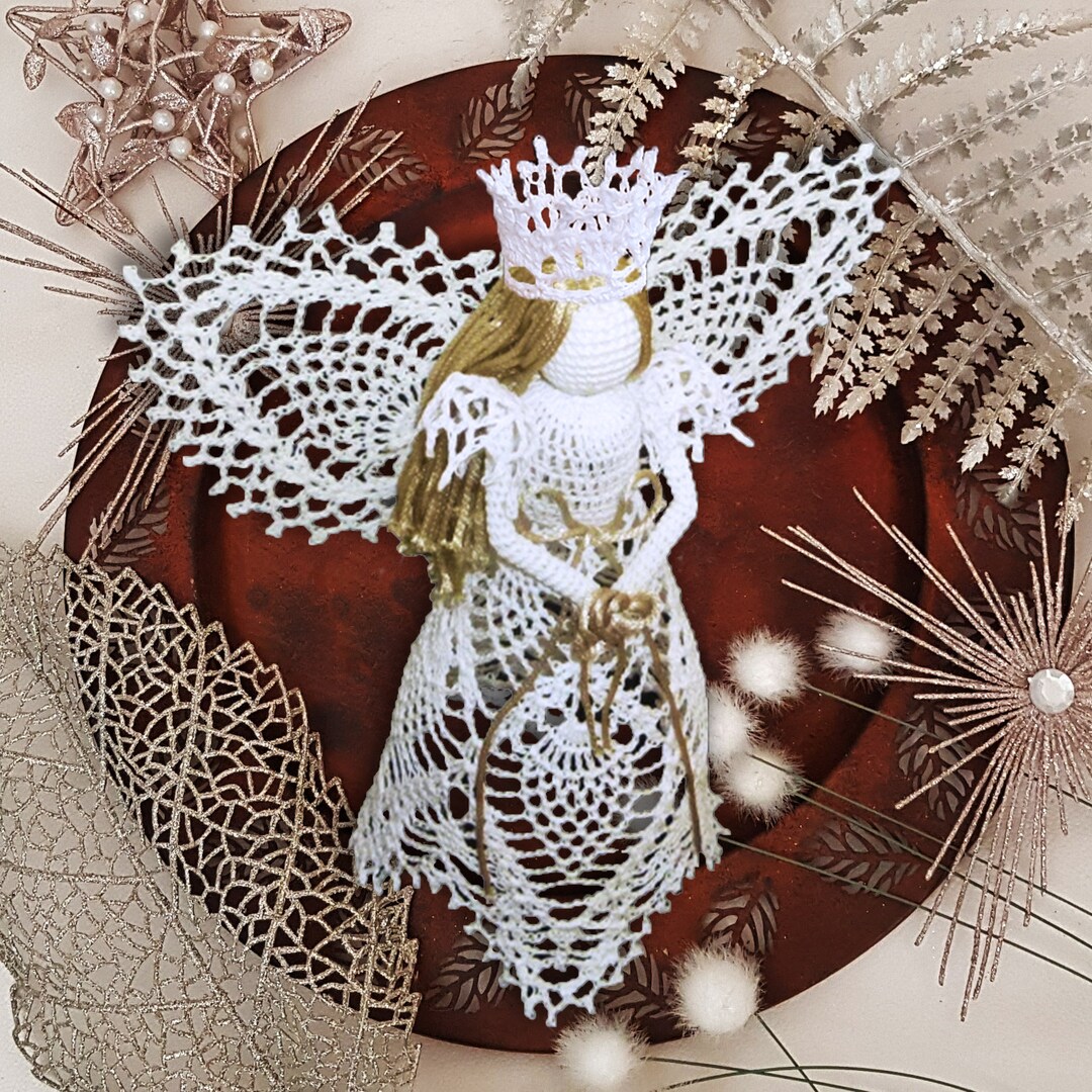 Angel Crochet Pattern EN/DE/ES: Pdf Lace Guardian Angel 10'', Angel ...