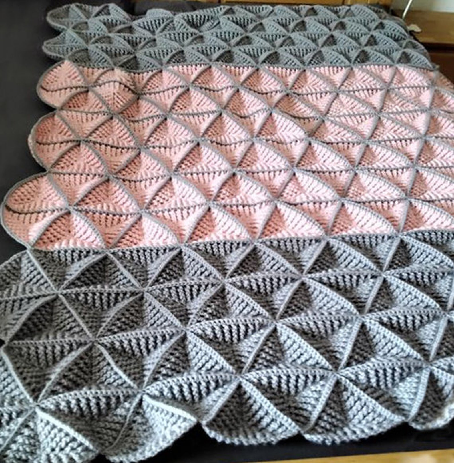 Dreieck Häkelanleitung für 3D Decke DE/EN/ES, diy Decke häkeln, Dreieck ...