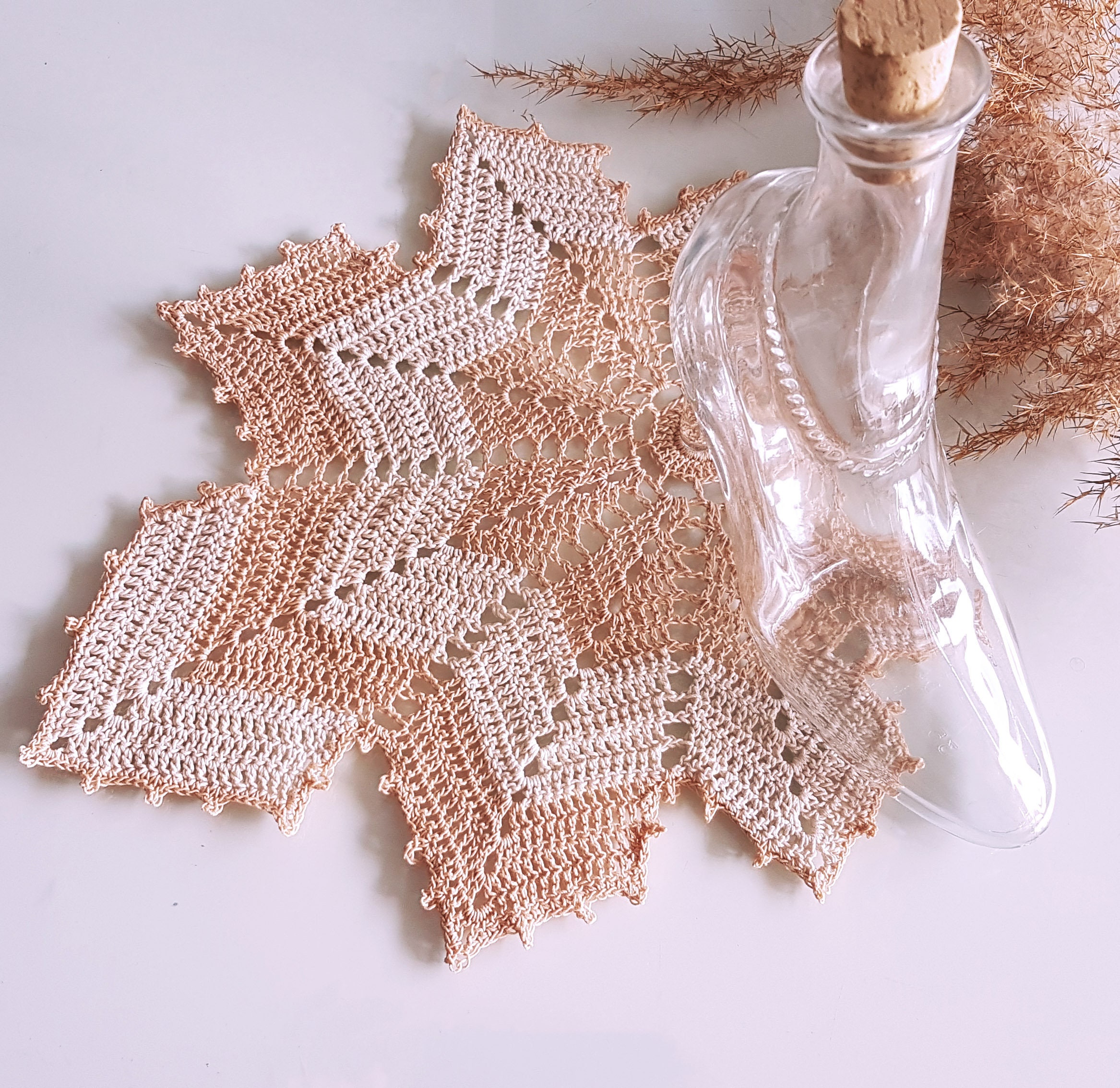 Maple Leaf Doily Crochet Pattern EN/DE: PDF Autumn Table Decor ...