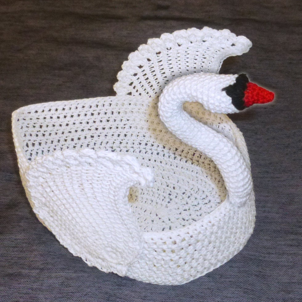 Swan 8'' Crochet Pattern: PDF Crochet Animal Pattern, Swan Candy Bowl ...