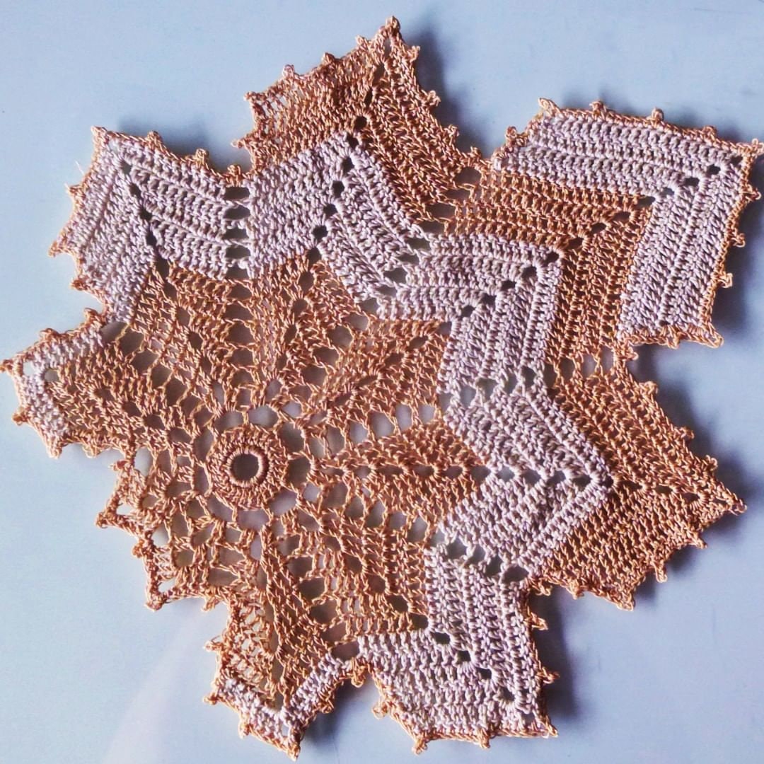 Maple Leaf Doily Crochet Pattern EN/DE: PDF Autumn Table Decor ...
