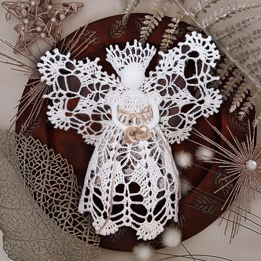 Angel Crochet Pattern EN/DE: PDF Lace Guardian Angel 10'' Angel Tree ...