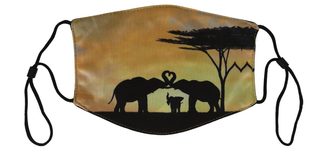 Elephants- Face Mask Double Layer Cotton Adjustable Unisex - Etsy