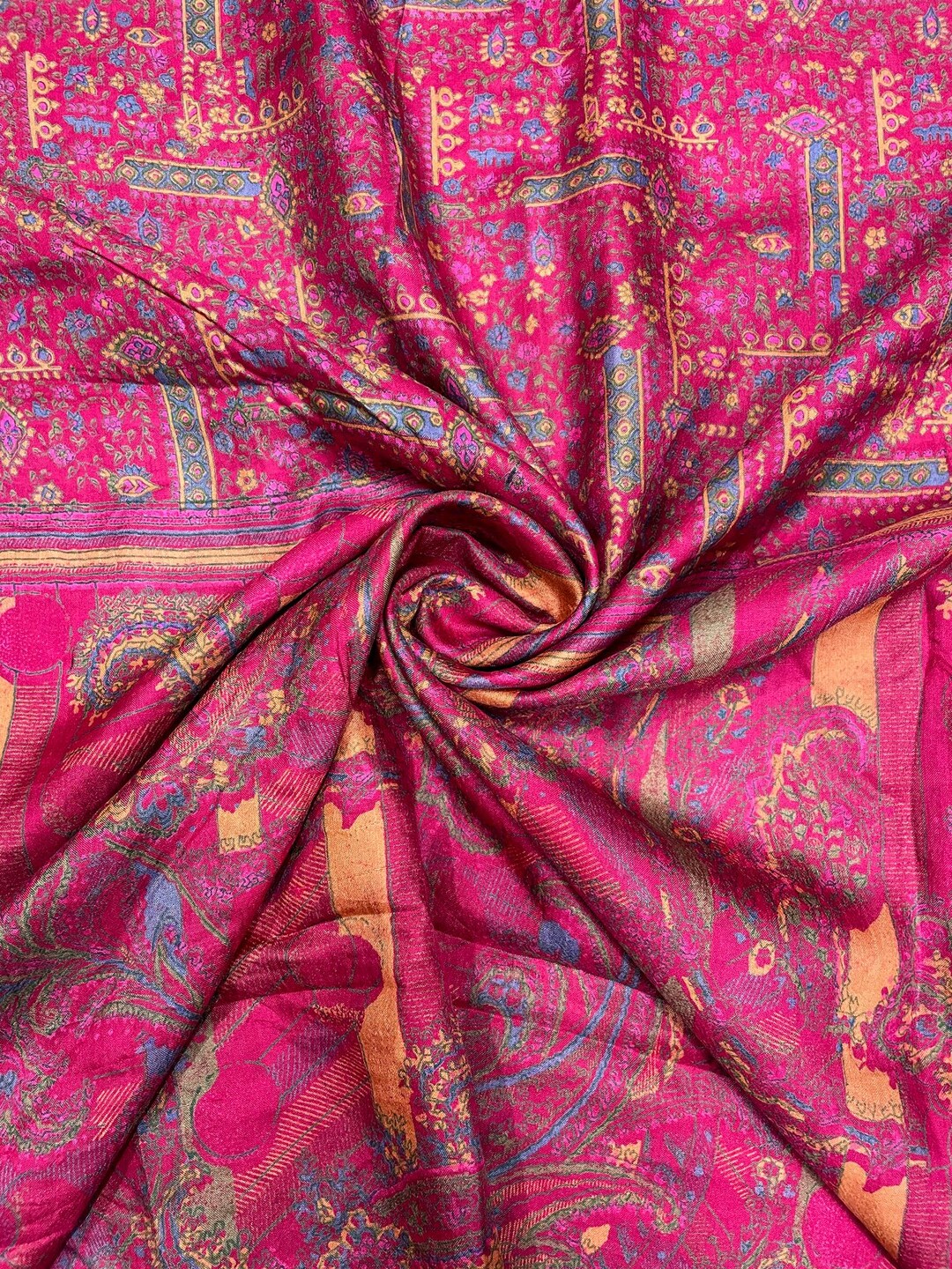 Vintage Reine Seide Saree für Kunsthandwerk | Upcycled indischer ...