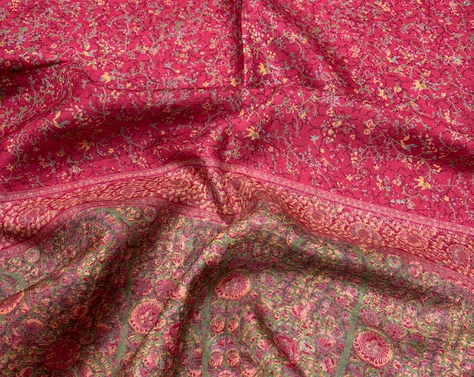 Vintage Pure Silk Saree Fabric | Traditional Upcycle Indian Silk Sari ...