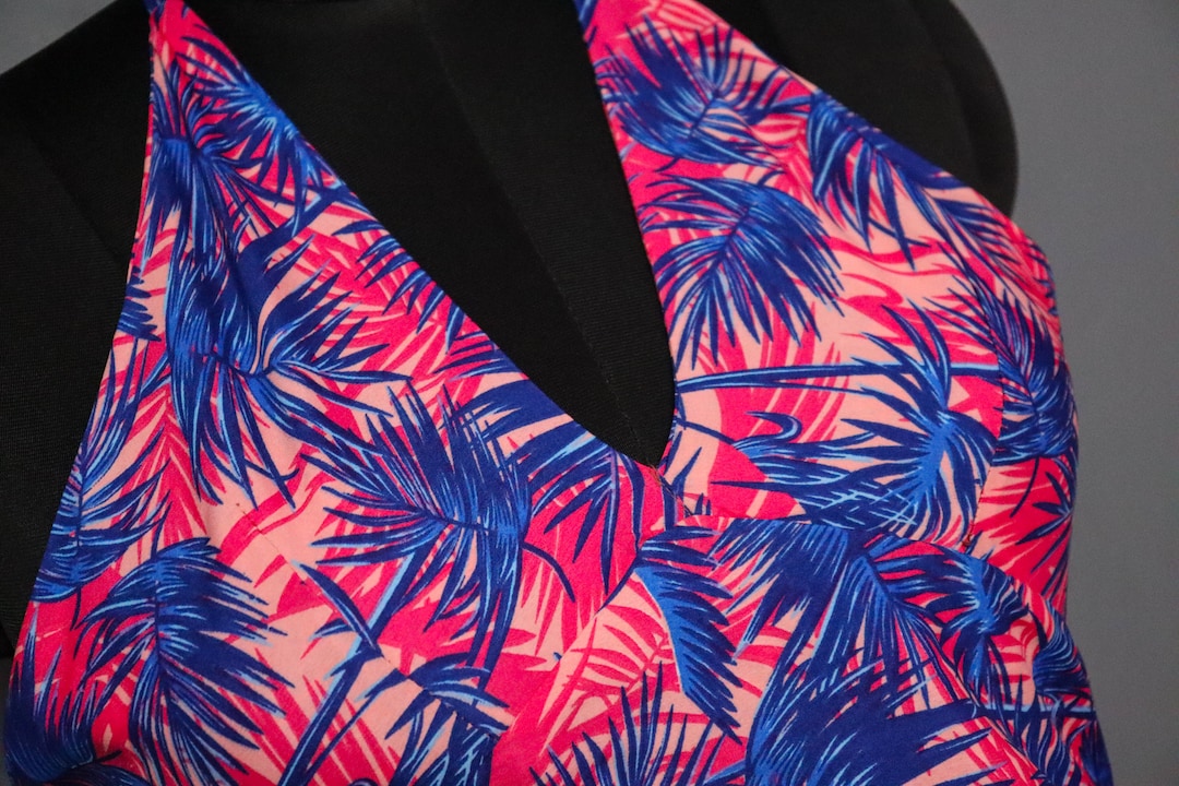 Halter Backless Tie Top Boho Tropical Print Crop Top - Etsy