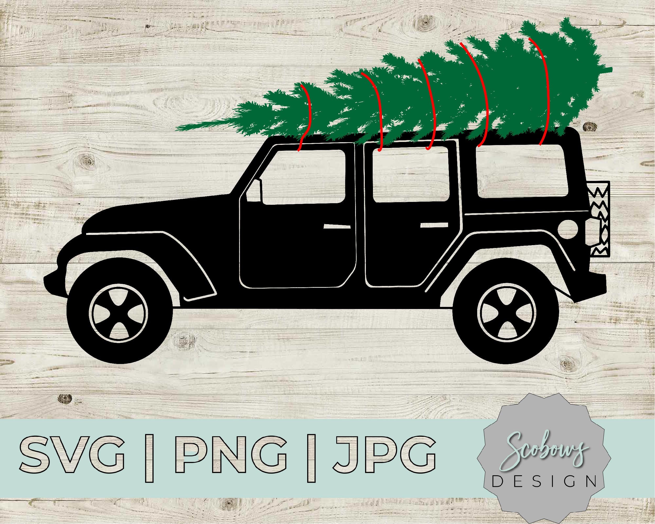 4x4 off Road SUV Carrying a Christmas Tree free Commercial Use Digital ...