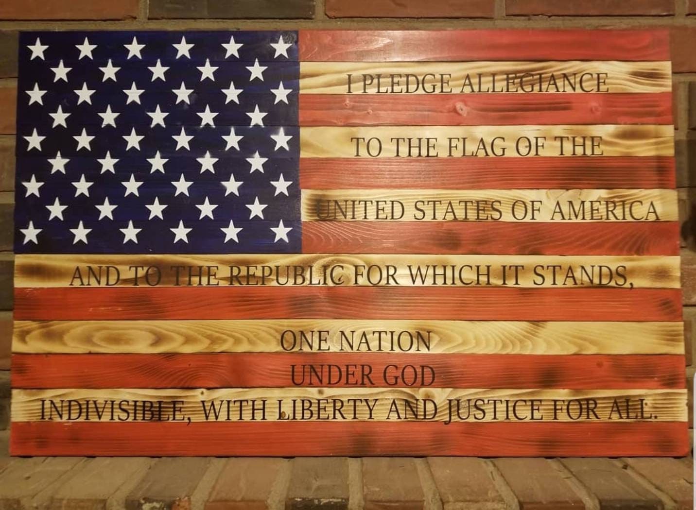 Large Pledge of Allegiance Rustic Flag | Etsy