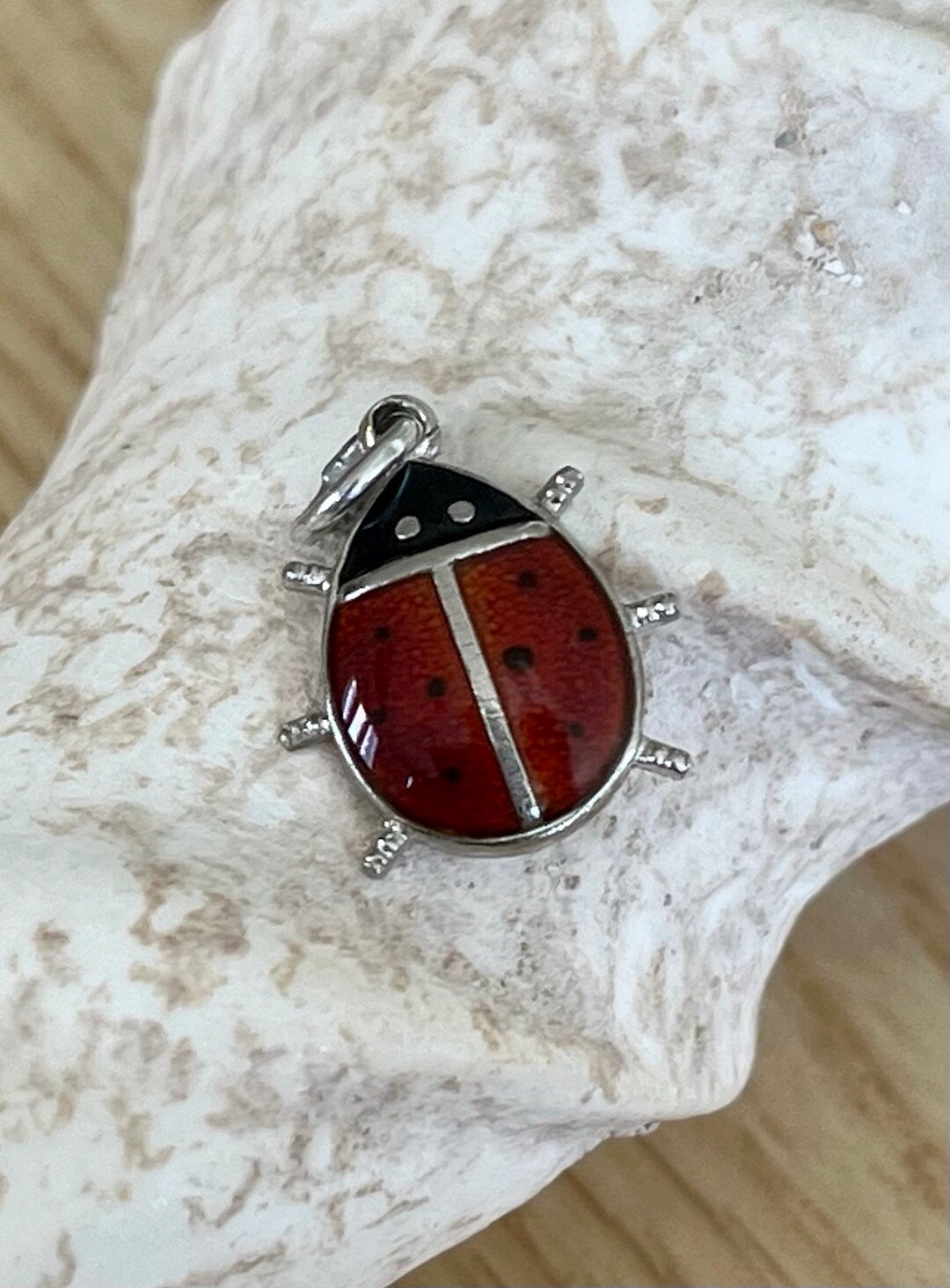 Vintage Ladybug Pendant From the 1960s in Silver and Enamel - Etsy