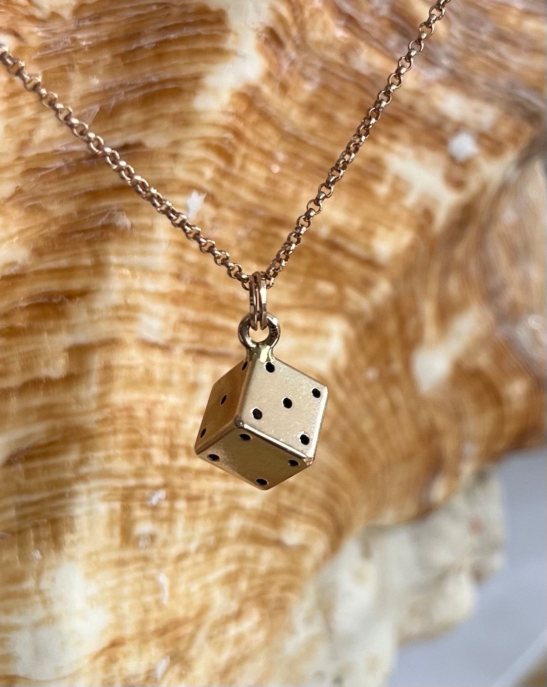 Old Art Deco Lucky Dice Pendant in 10k Rose Gold - Etsy