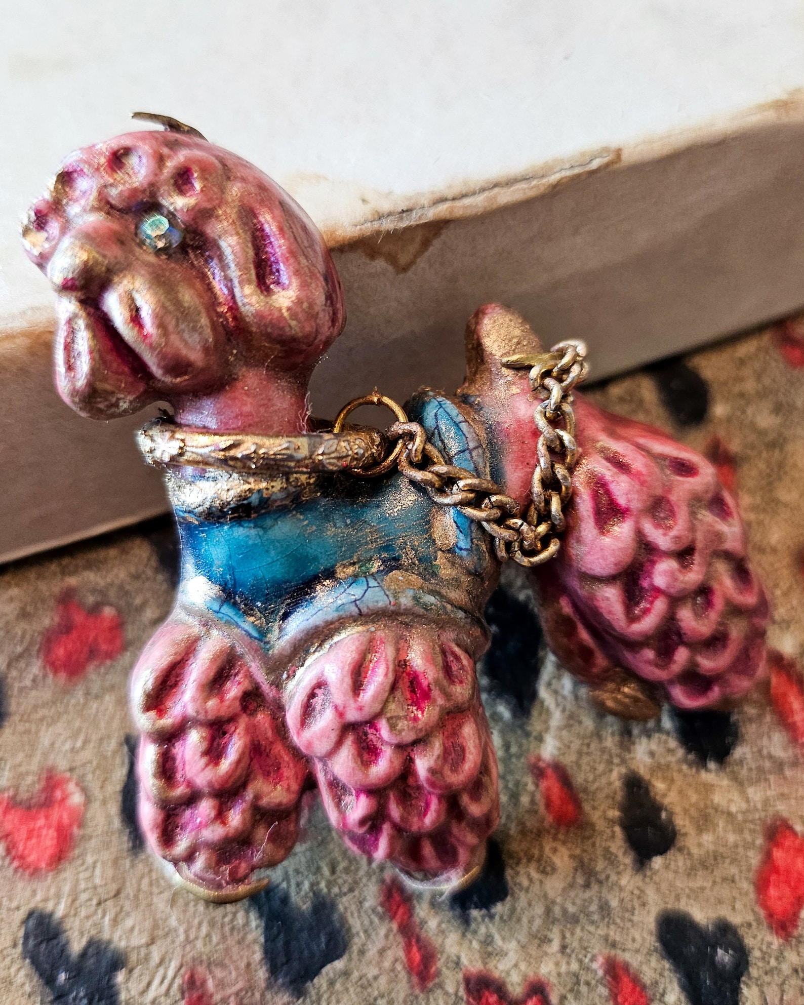 Antique Art Deco French 'doliet' Style Ceramic Poodle Chain Pin Brooch ...