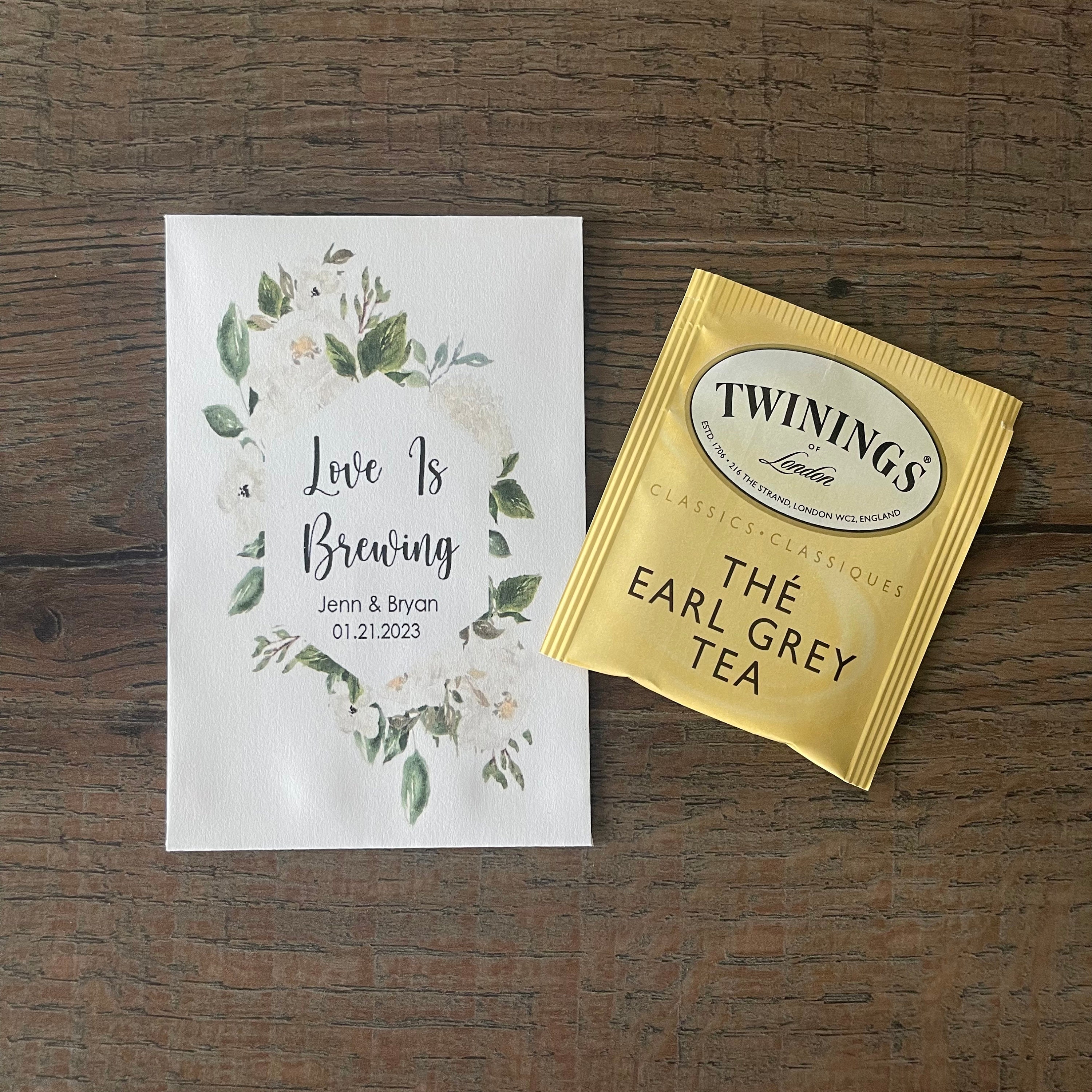 Tea Wedding Favors Personalized Tea Bag Favors Love is - Etsy