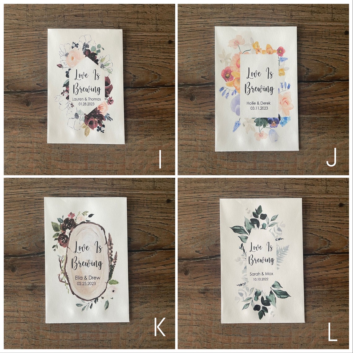 Tea Wedding Favors Personalized Tea Bag Favors Love is - Etsy