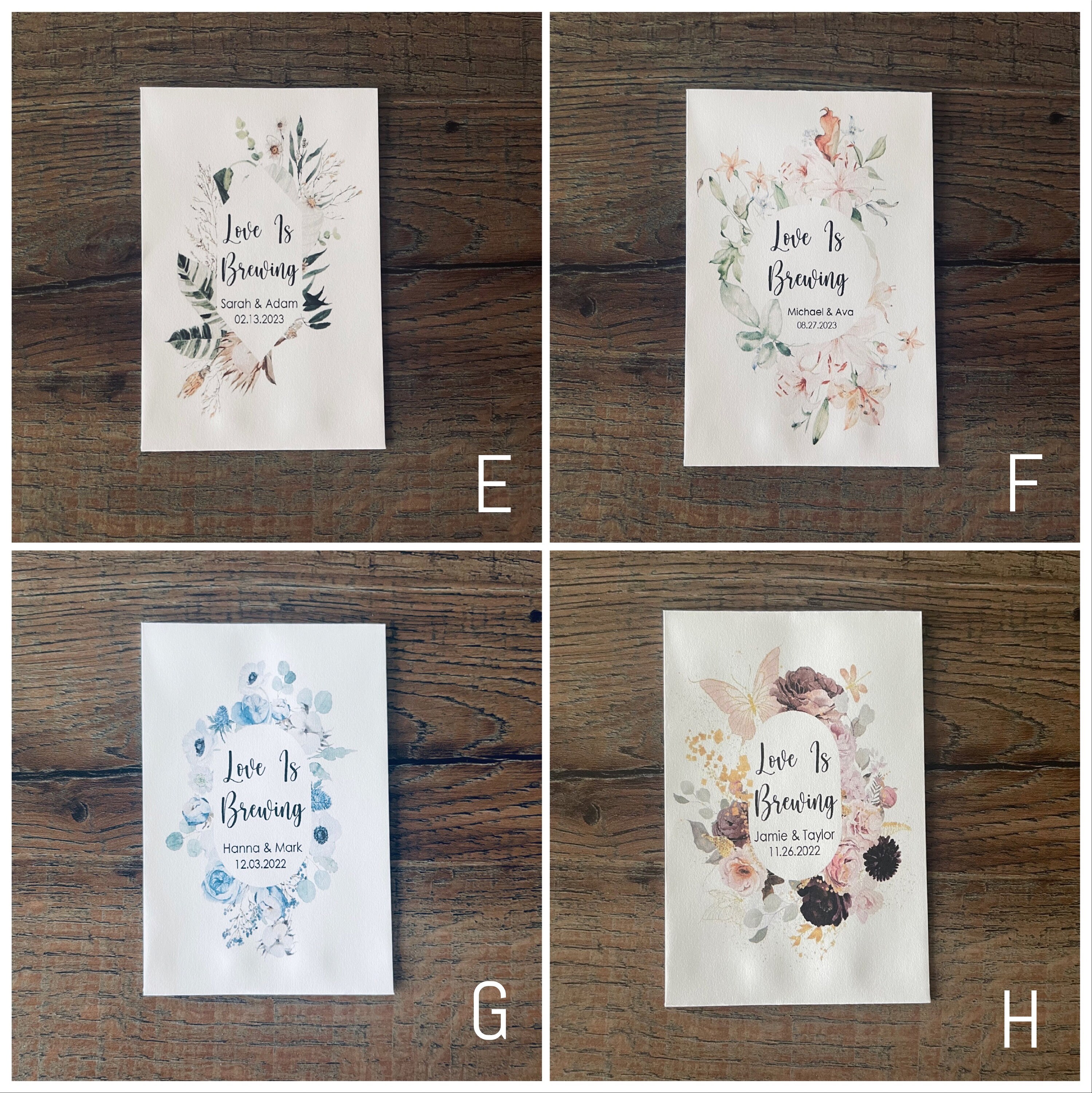 Tea Wedding Favors, Personalized Tea Bag Favors, Love is Brewing Favor ...