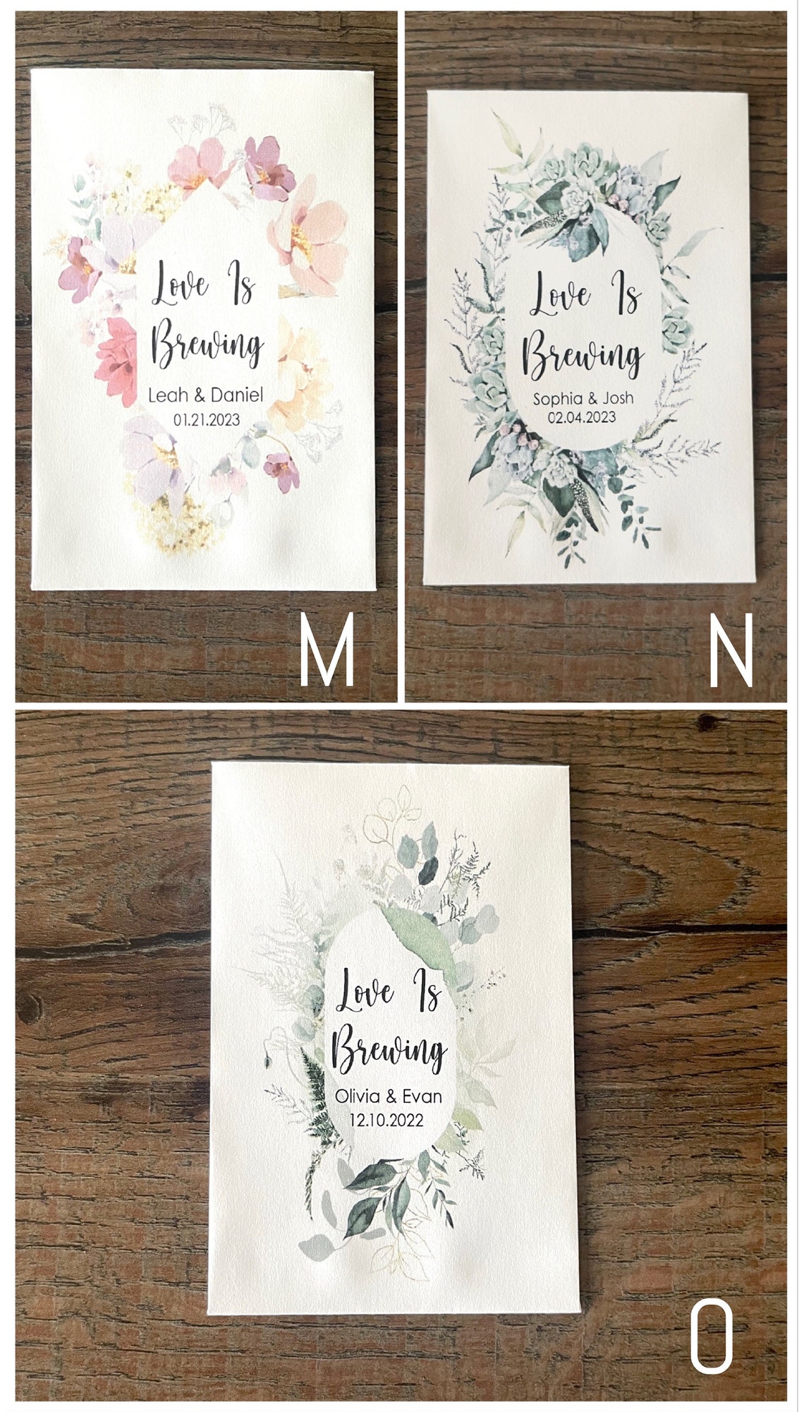 Tea Wedding Favors Personalized Tea Bag Favors Love is - Etsy