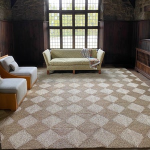 Hand Woven Seagrass Area Rug, Vintage Handmade Natural Straw Rug Rush ...