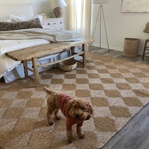 Hand Woven Seagrass Area Rug, Vintage Handmade Natural Straw Rug Rush ...