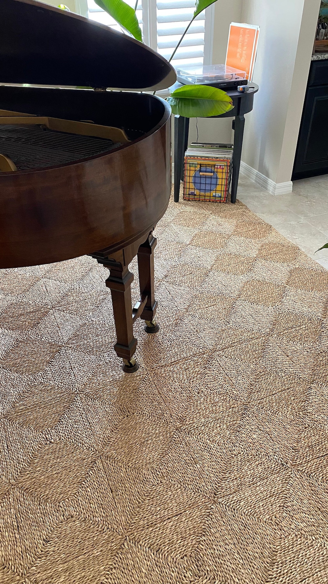 Custom Sized Hand Woven Seagrass Area Rug, Handmade Natural Straw Rug ...