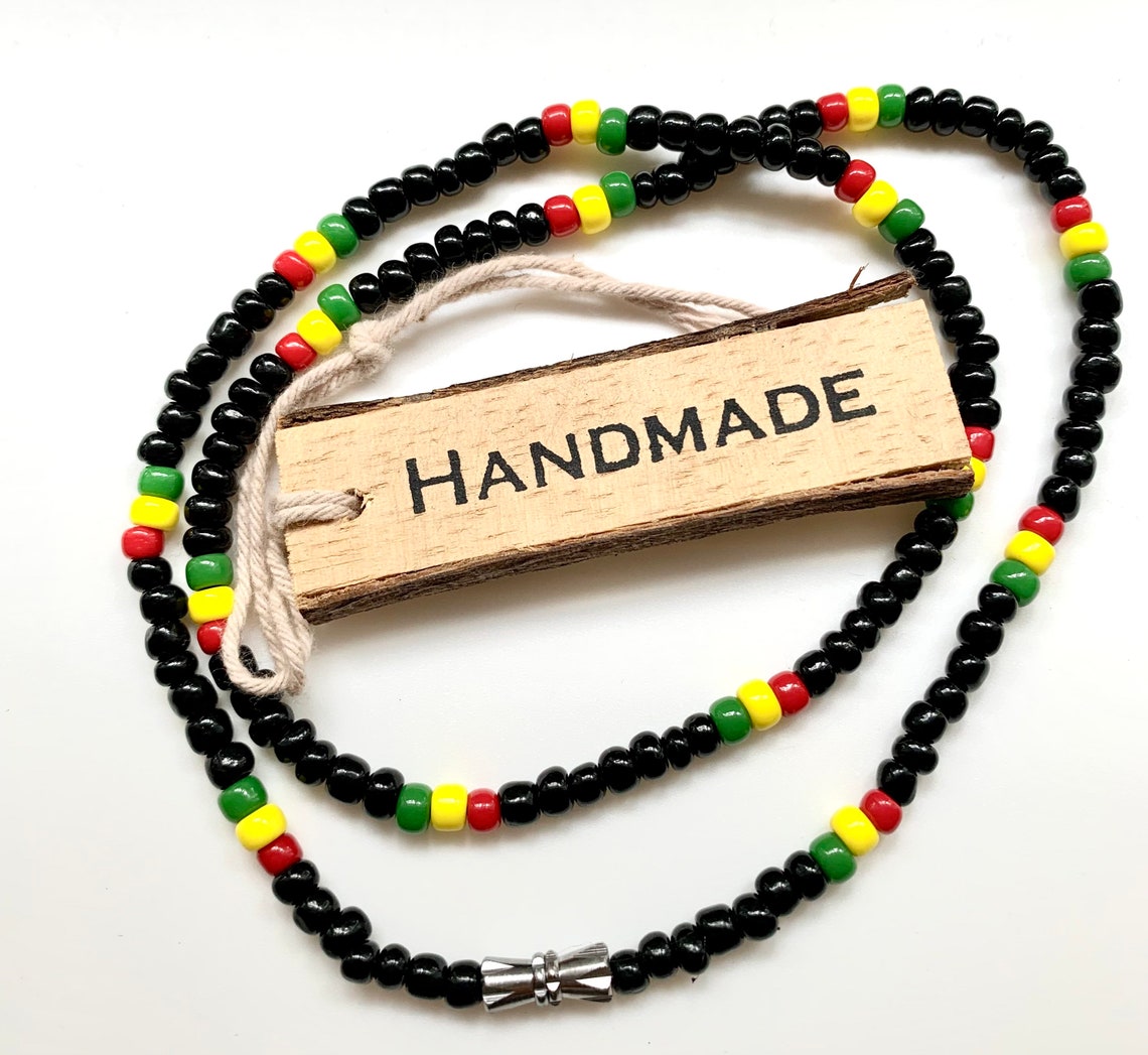 Handmade Necklace-reggae Necklace-rasta Beaded - Etsy UK